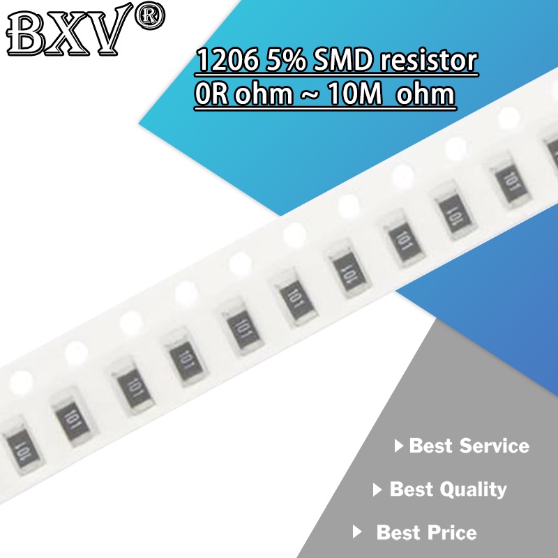 100PCS 1206 5% SMD Resistor 1K ~ 91K 1/4W 2K 10K 15K 20K 30K 47K 56K ...
