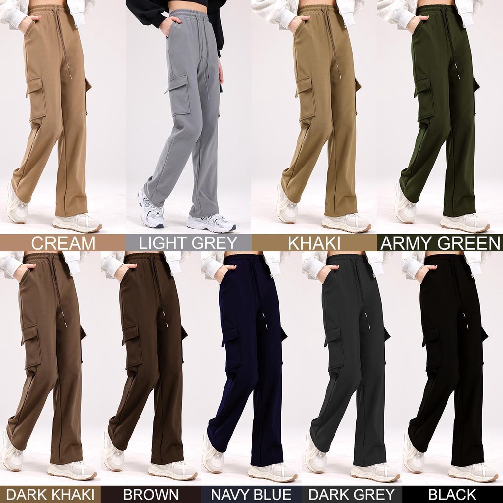 baju raya 2025 cargo pants women long pants women drawstring casual ...