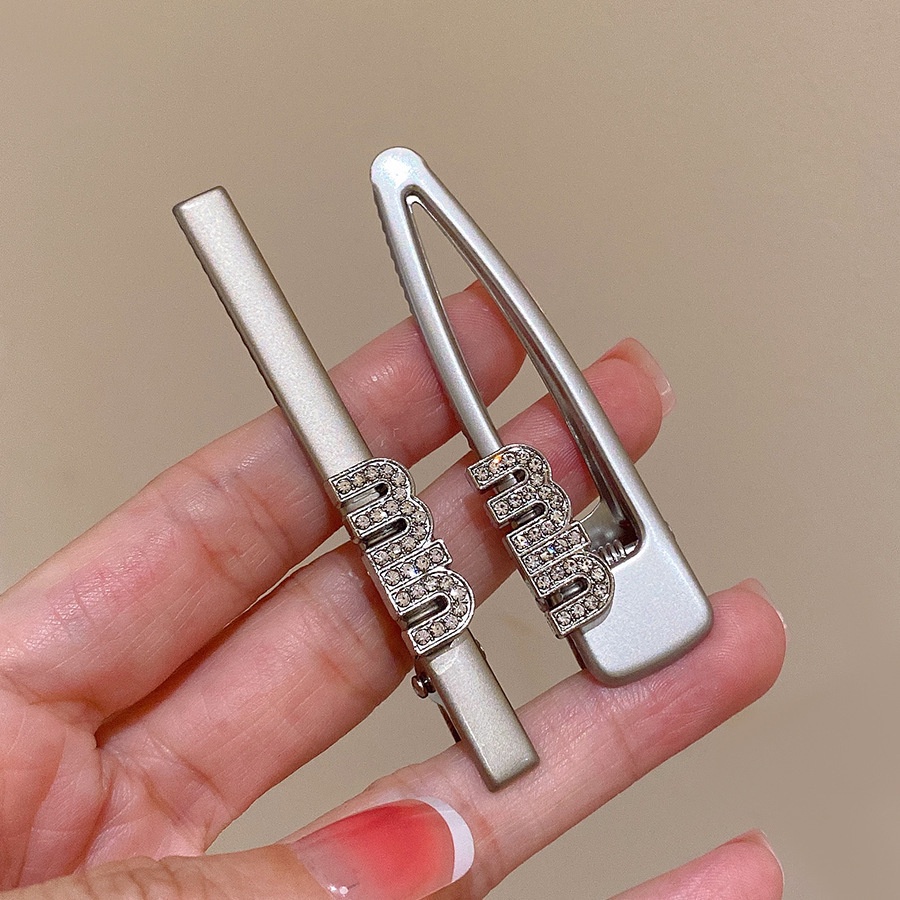 JOJO COCO High-end Metal Love Star One-word Clip Girl's Side Bangs Clip Seamless Duckbill Clip ...