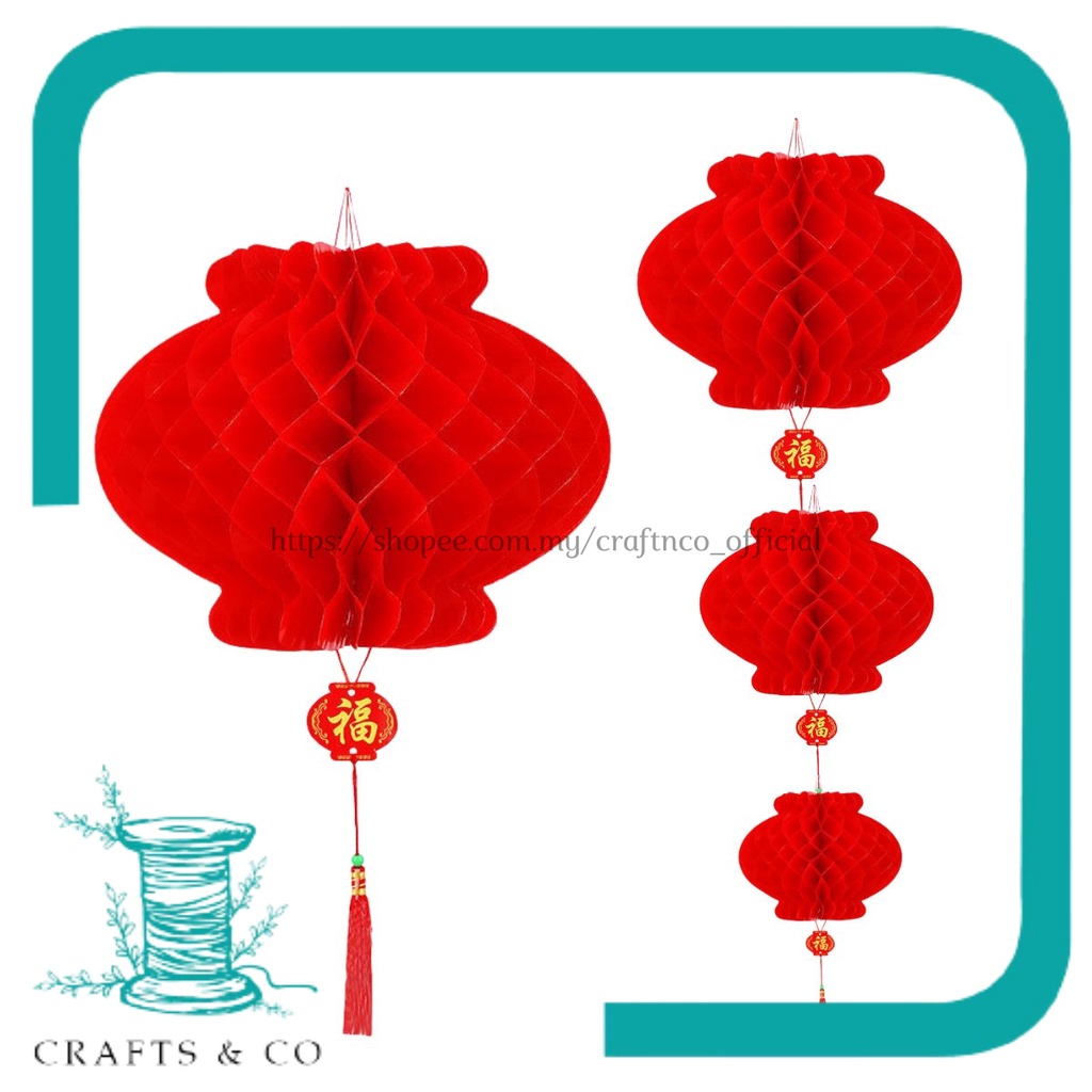 2pcs Plastic Round Foldable Lantern Multiple Size / CNY Decoration Red ...