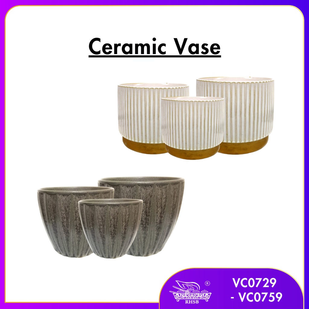 PASU ORKID / CERAMIC VASE / FLOWER POT / PASU SERAMIK / PASU GUBAHAN ...