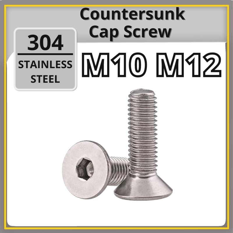 M10 M12 Hex Socket CSK Cap Screw DIN7991 | SUS 304 Stainless Steel Grade A2-70 | Skru Allen Key ...
