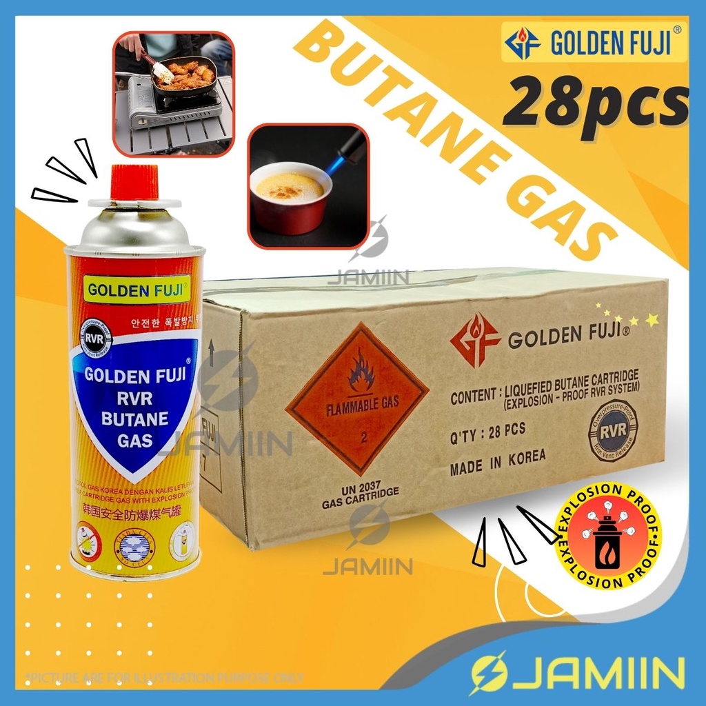 (28PCS) 1 Carton 230G YEEPI/ GOLDEN FUJI Butane Gas Cartridge Berkelah ...