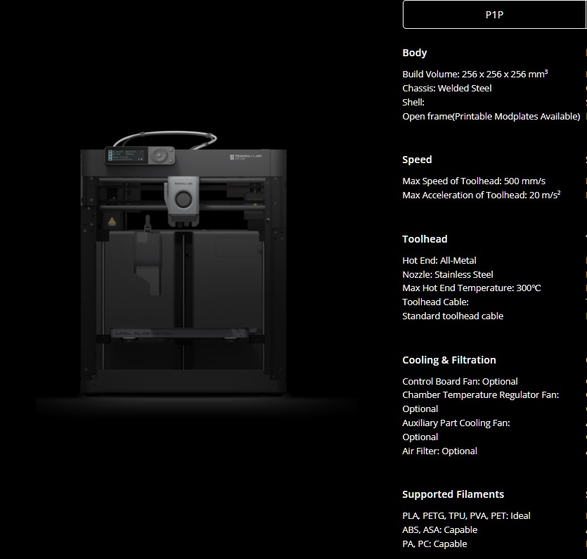 Bambu Lab P1P Customizable 3D Printer With Insane Speed | Similar to ... Bambu Lab P1P Customizable 3D Printer With Insane Speed | Similar to ...