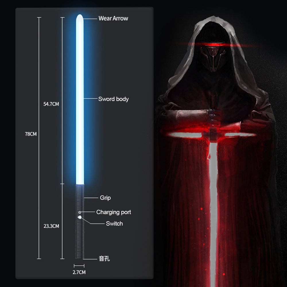 New Star Wars 2-in-1 RGB Lightsaber 7 Color Metal Lightsaber LED Flash ...