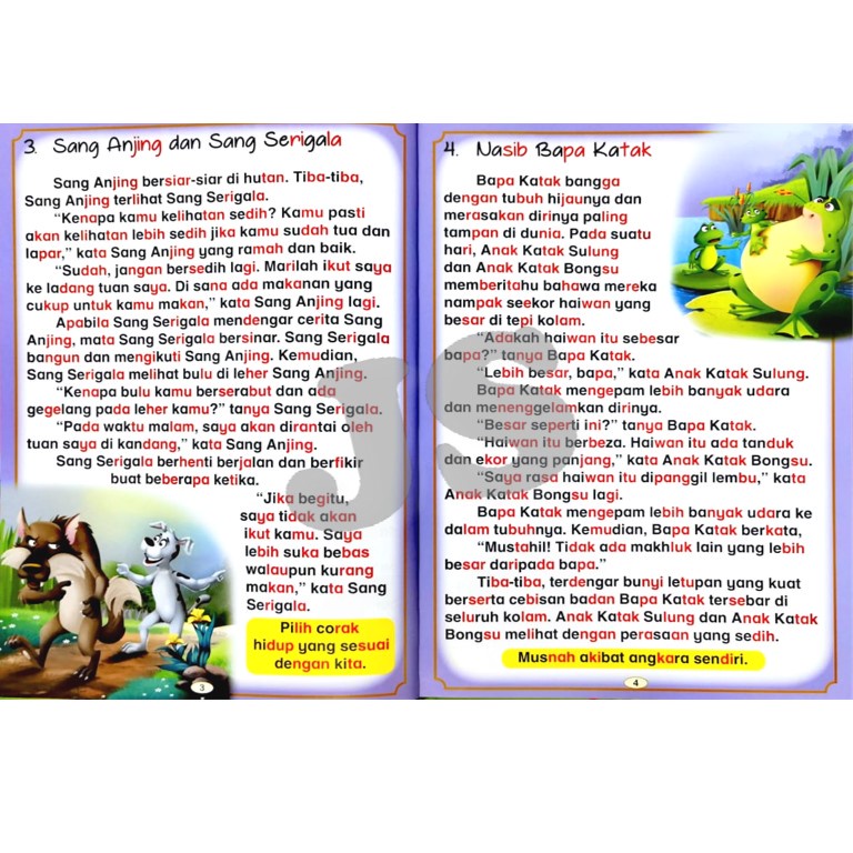 101 CERITA DONGENG AESOP UNTUK KANAK-KANAK KULIT KERAS BACAAN DENGAN ...