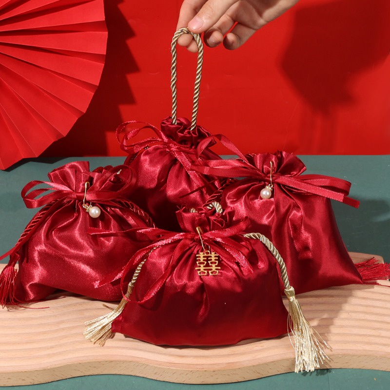 [ Featured ] Chinese Style Silk Fu Bag / New Year Wedding Lucky Bags ...