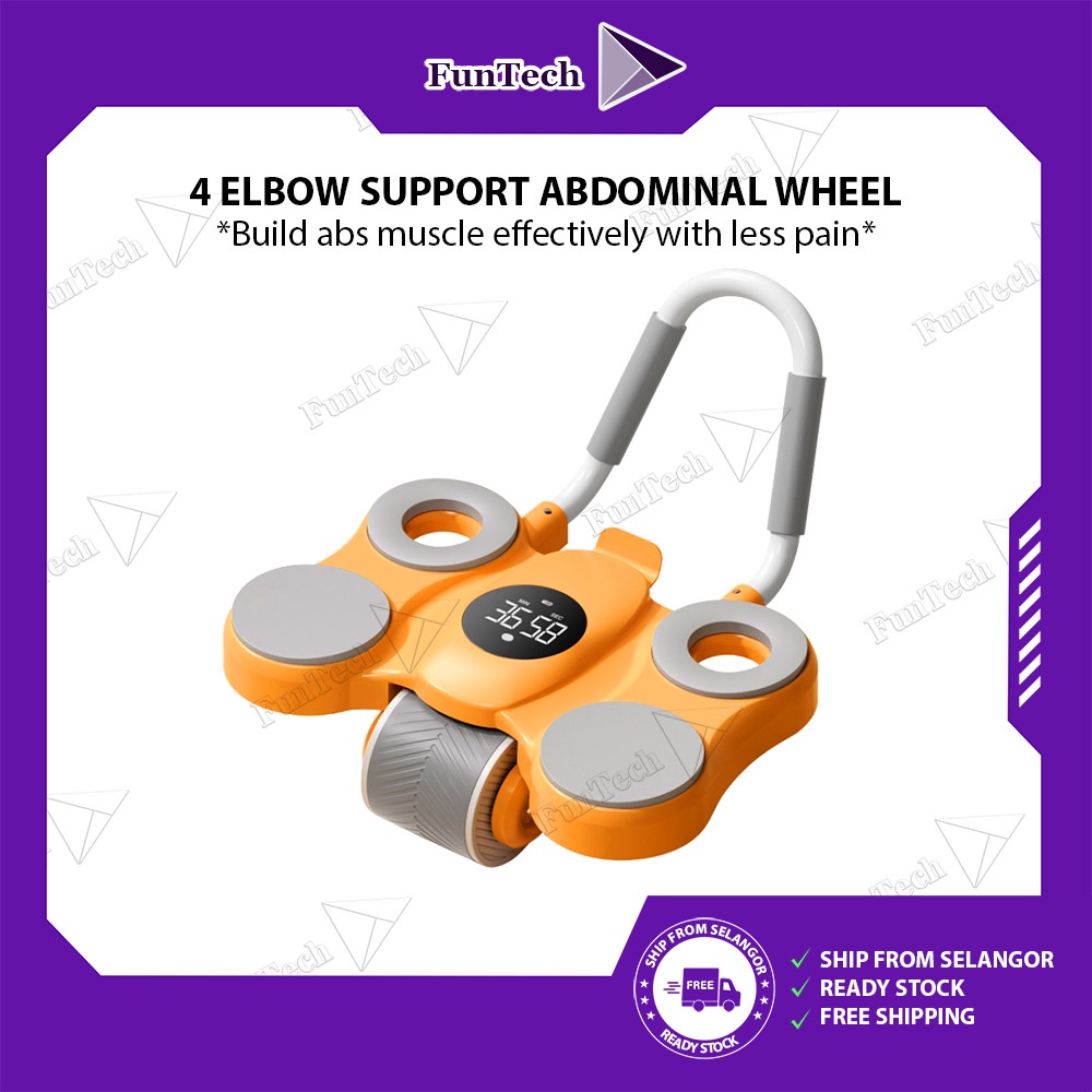 FunTech Premium Adjustable Upgraded Elbow Abs Roller Knee Roller Wide ...