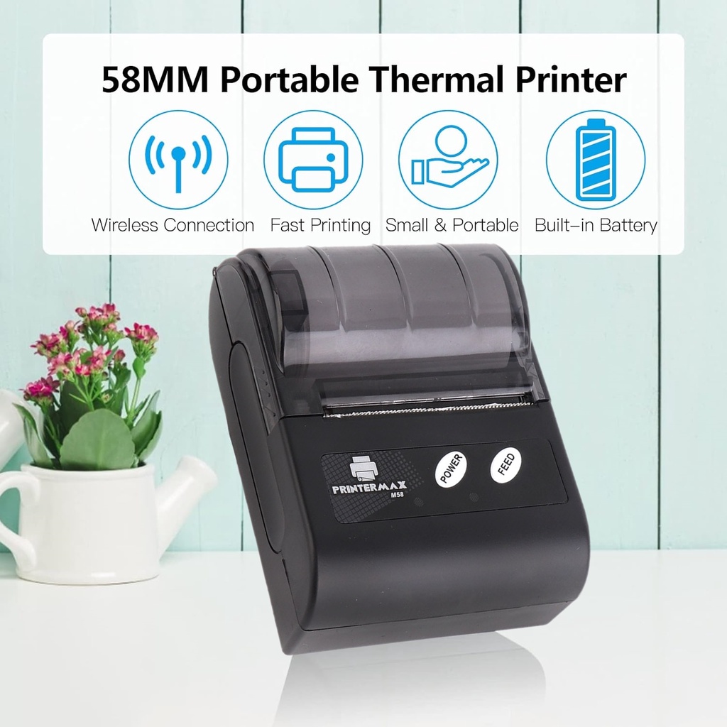 PRINTERMAX Receipt Printer Bluetooth Phone Mesin Topup Resit Thermal ...