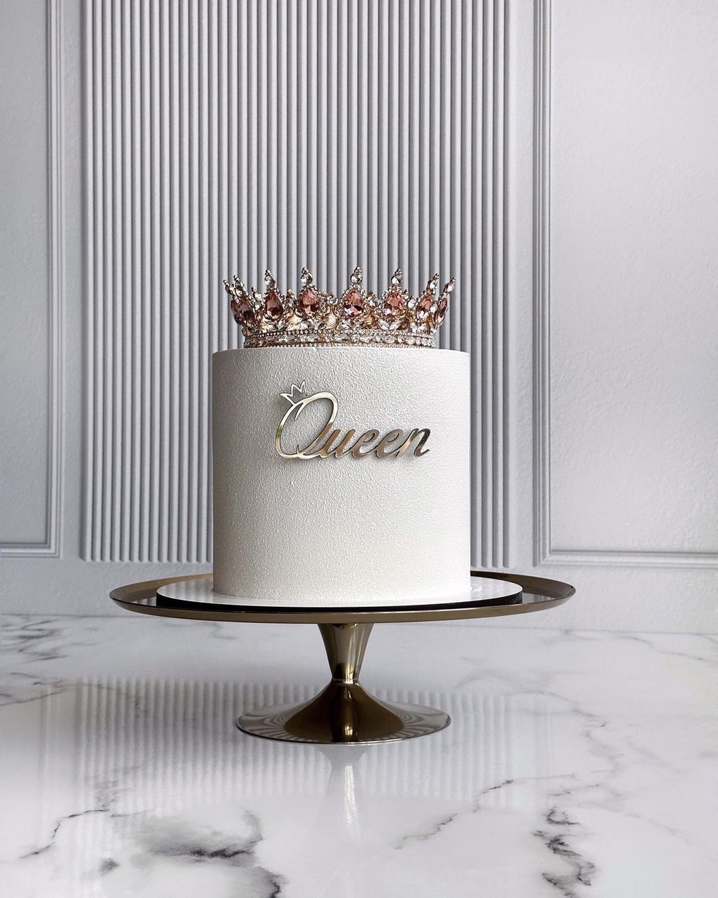 10PCS Happy Birthday My Queen Cake Topper Premium Gold Acrylic Crown ...