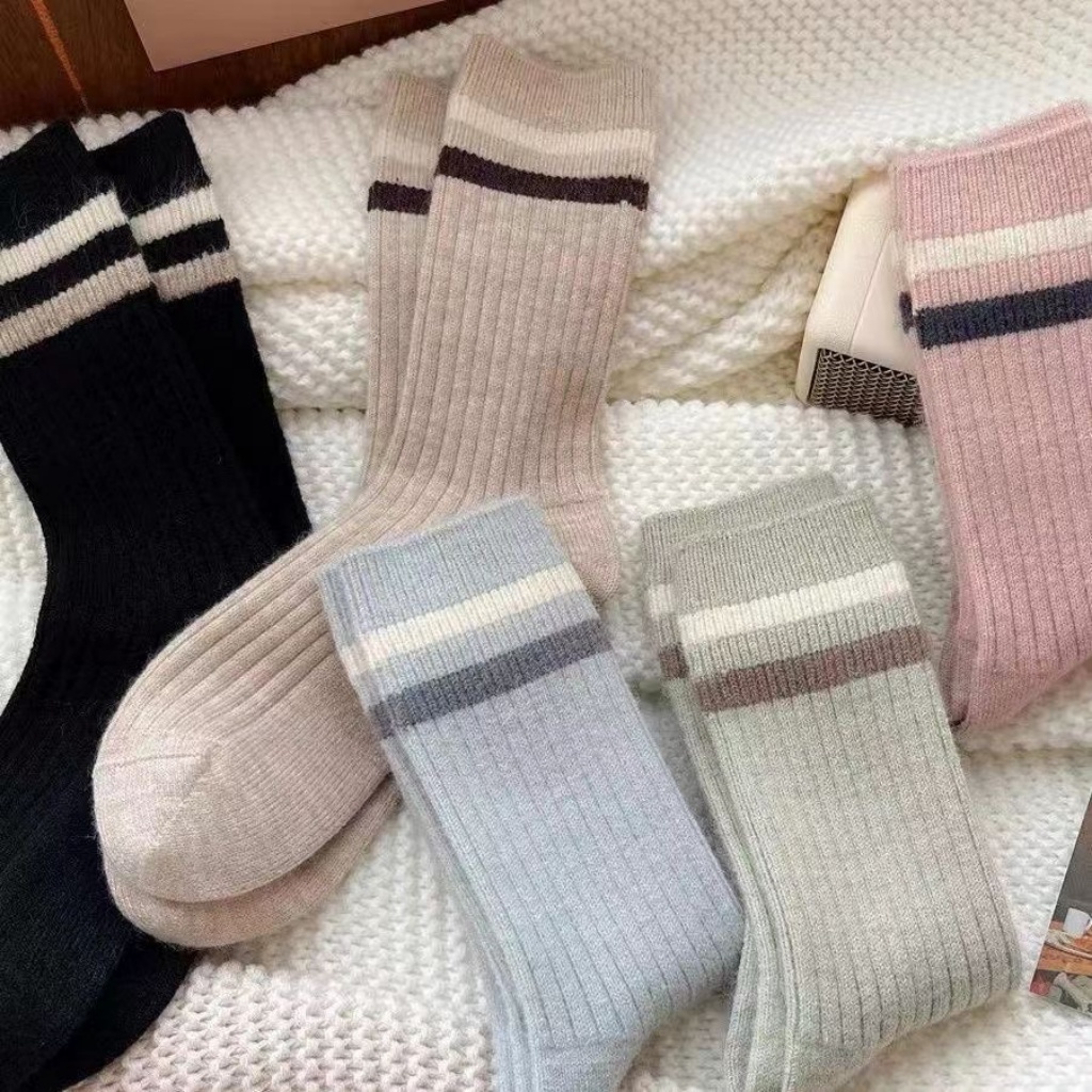 1 Pair Plain Series Sock Crew Socks Women Socks Stoking Stokin Muslimah ...
