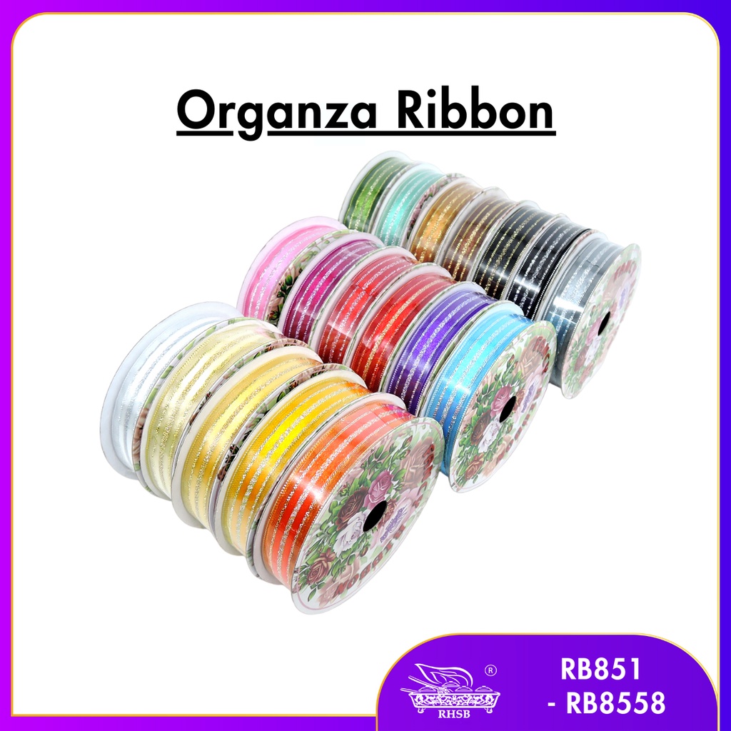 10YRD/ROLL ORGANZA RIBBON / HIASAN REBEN / PITA RIBEN / RIBBON HADIAH ...