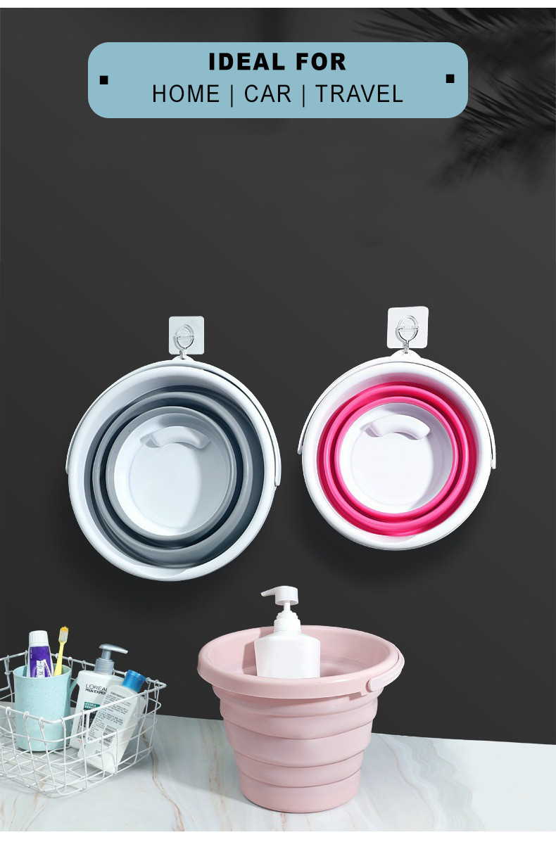 Foldable Collapsible Portable Water Bucket with Handle Collapsible Pail ...