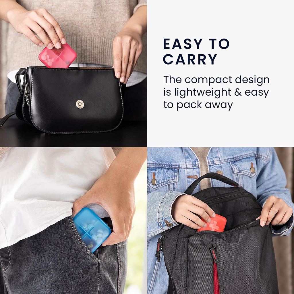 4 Grids Medicine Pill Box Case Portable Travel Compartment Mini Plastic ...