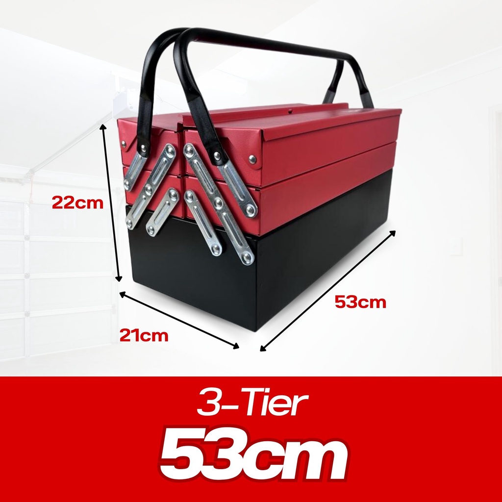 PRODIY Metal Toolbox Empty Compartment Storage Organiser Multipurpose 2 ...
