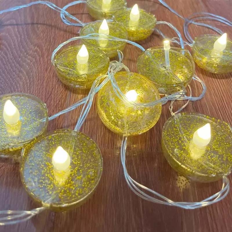 New Diwali Diya Lamp Lights 3 Meters 20 LED Plug in / Battery Power ...