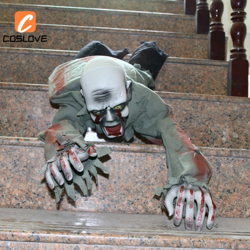 Halloween Props Crawling Zombie No Legs Animated Haunted House Party ...