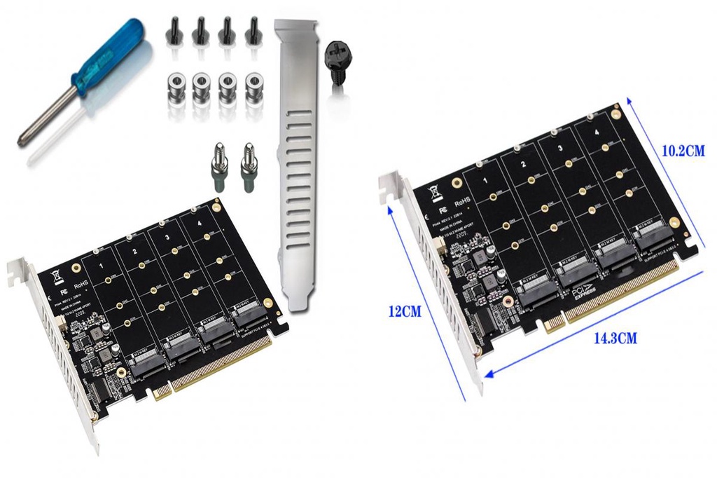 COOD Simultaneously Expand 4 X 32gbps Full-speed Signals Adapter Card ...