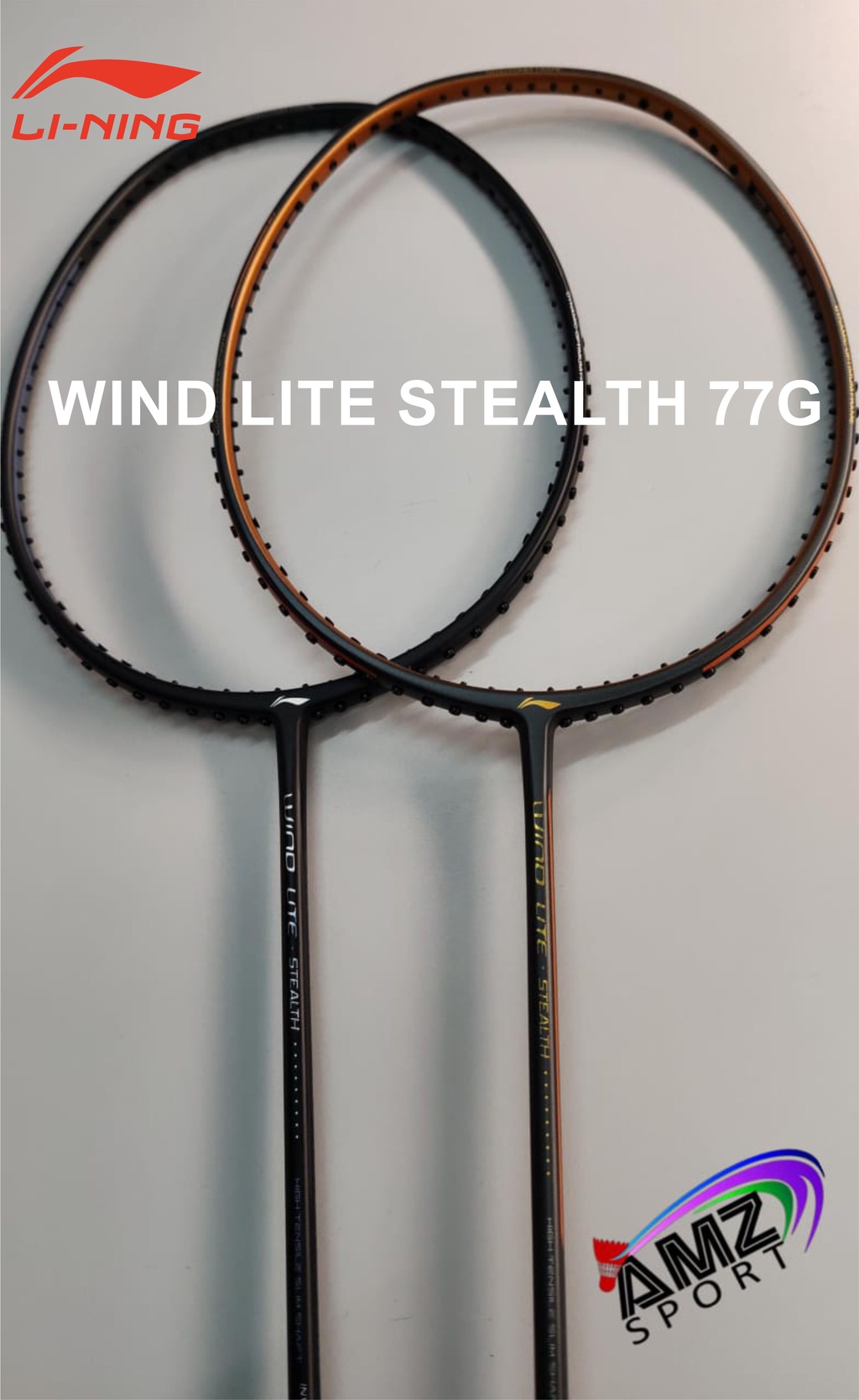 LI-NING Wind Lite Stealth 77G Head Heavy 30LBS Badminton Racket ...