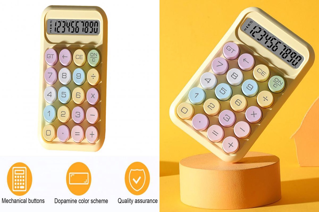 [MOONWHITE] Round Button Calculator Vintage Retro Typewriter Style ...