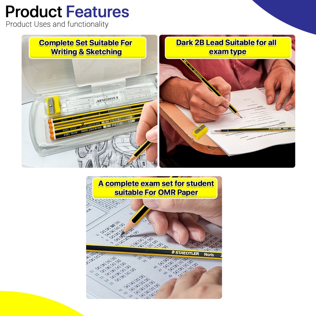 [Anniversary Edition] Staedtler Noris 2B Pencil Set Writing Stationary ...