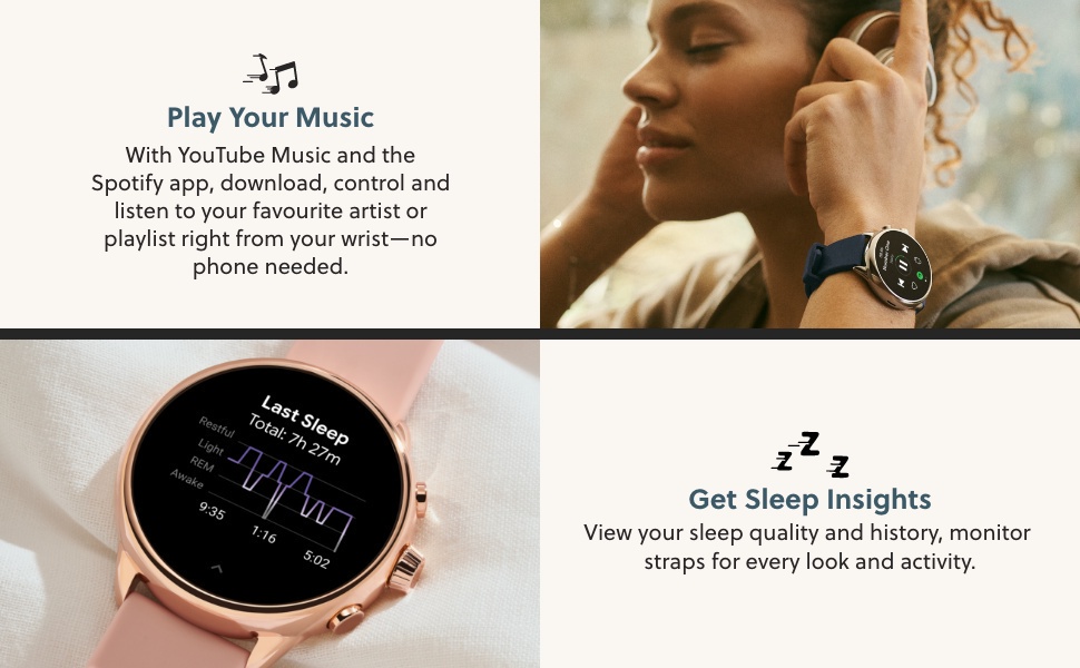 Fossil Gen 6 FTW4070 Navy Silicone Wellness Edition Waterproof ...