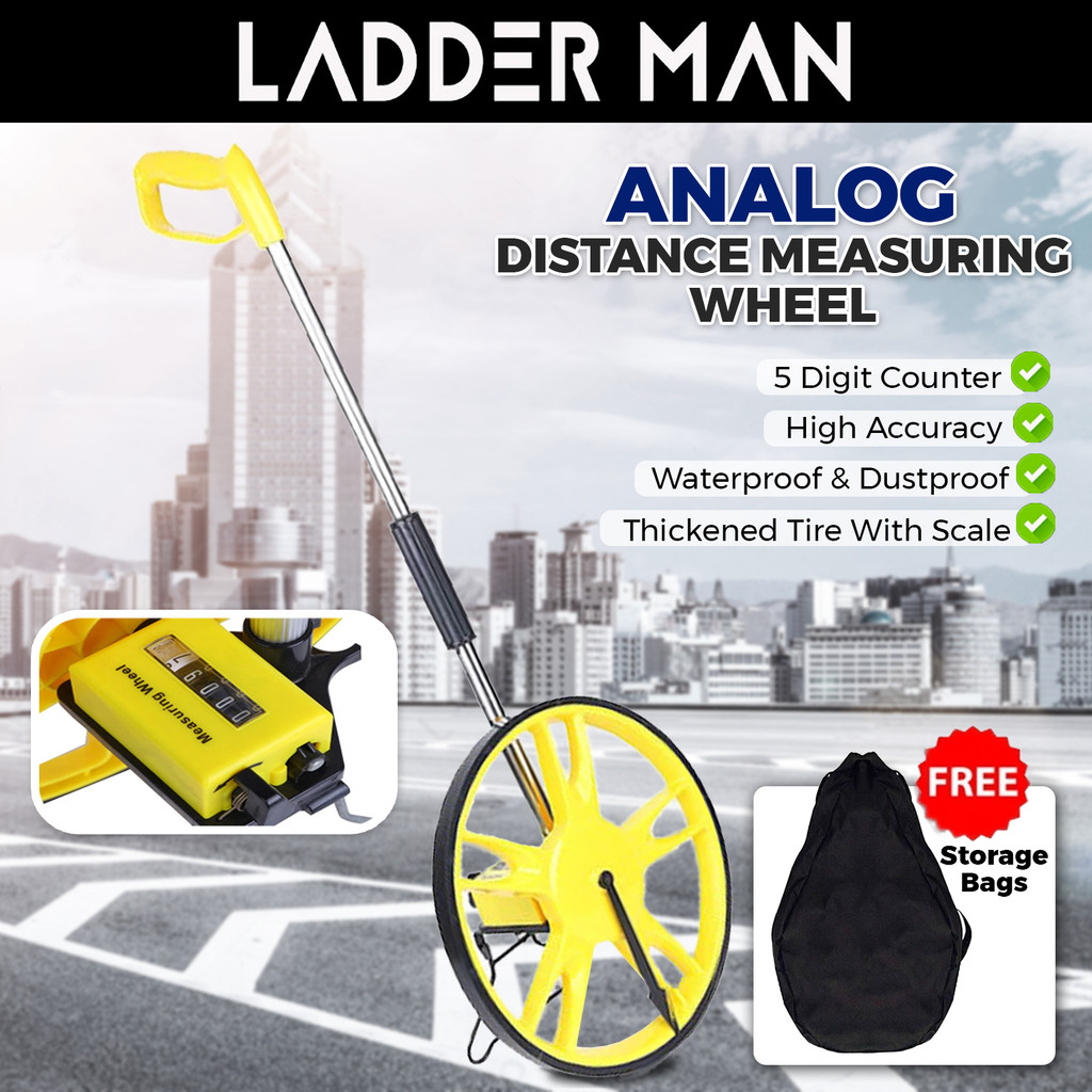 Folding Distance Measuring Wheel Analog Counter Adjustable Measure Tool ...