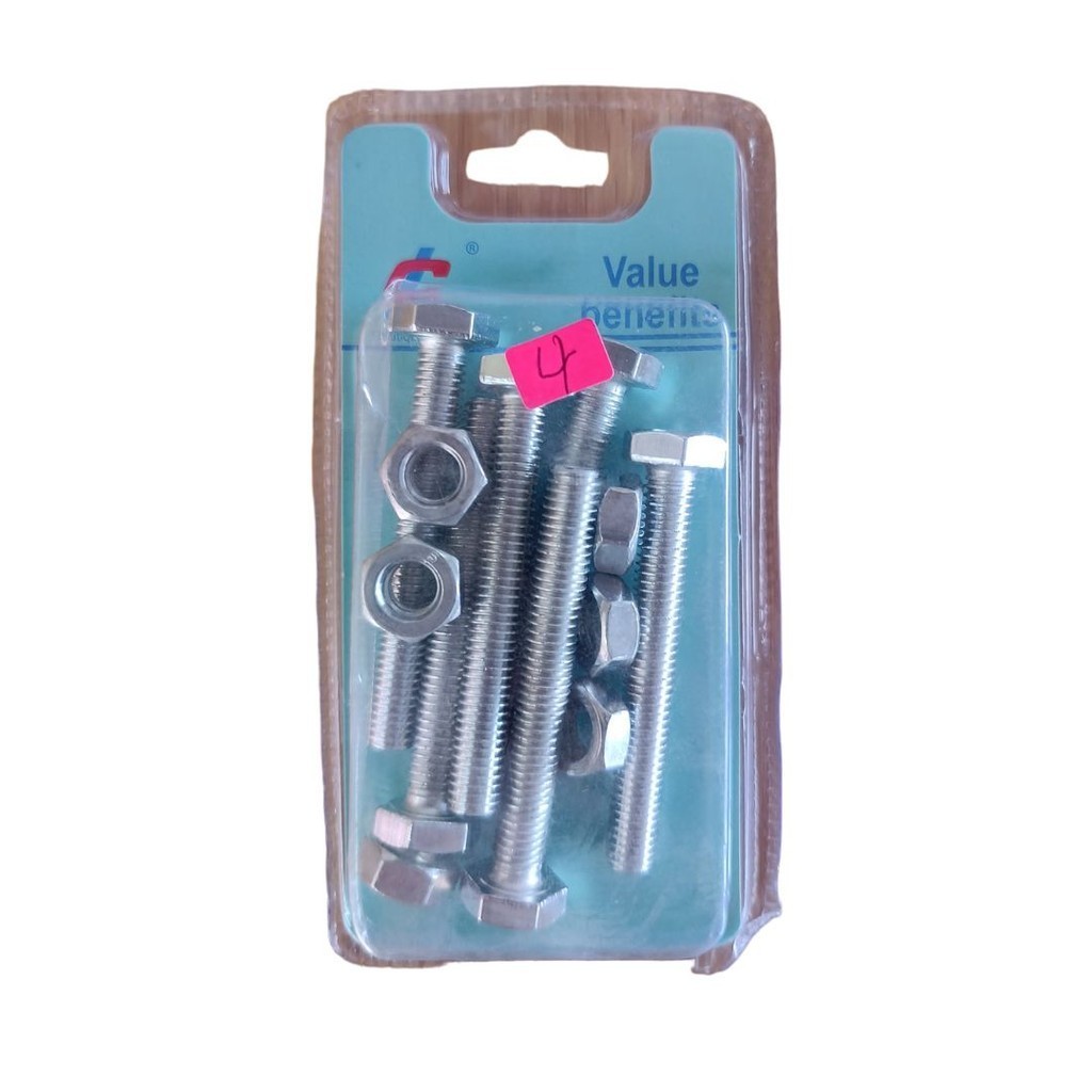 Hexagonal Bolt With Nut Bolt Heksagon Dengan Nat 六角螺栓配螺母 14cm x 7.5cm x ...