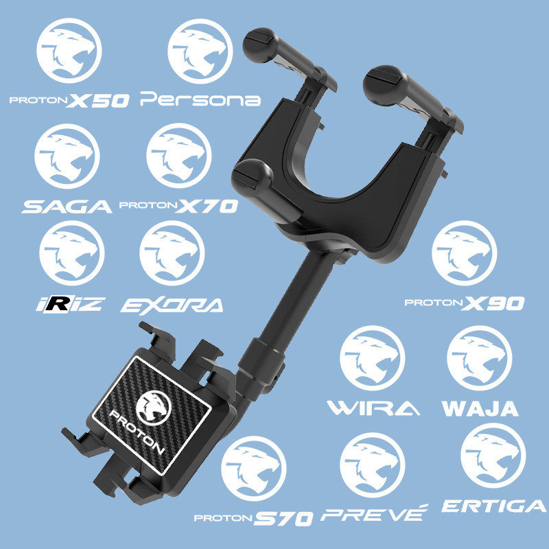 Proton Car Rear View Mirror Clip Phone Holder 360° Rotated Grip Stand ...