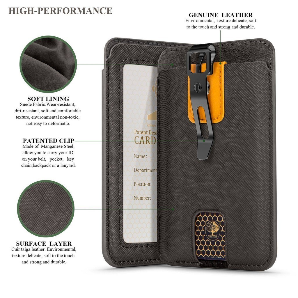 High Grade Badge ID Holder and Metal Money Clip for Office worker Name ...