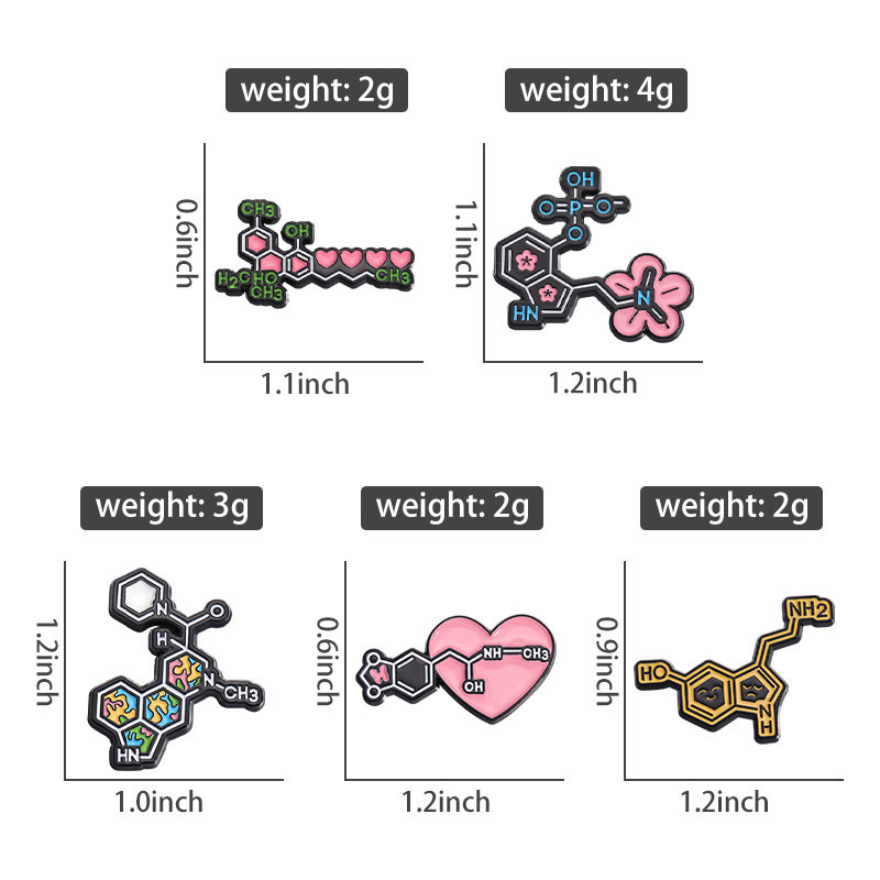 Chemical Element Enamel Pins Brooches Science Genes DNA Brooch Chemical ...