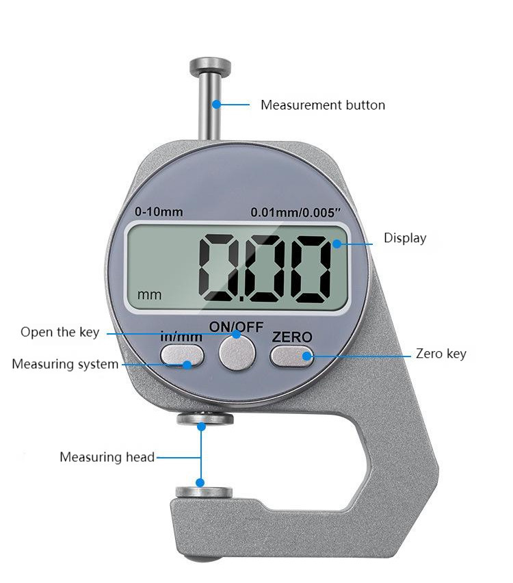 0-10mm Electronic Digital Thickness Gauge Meter Tester Micrometer ...