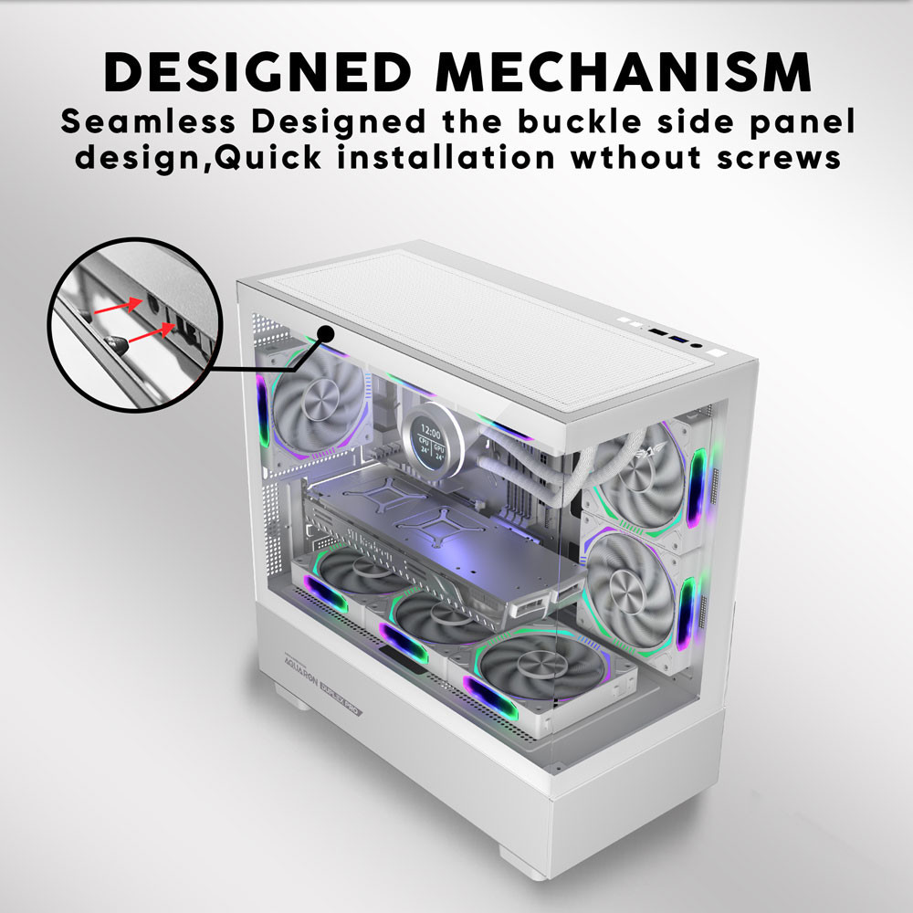 Armaggeddon Aquaron Duplex PRO MATX Dual Chamber PC Case with Tempered ...