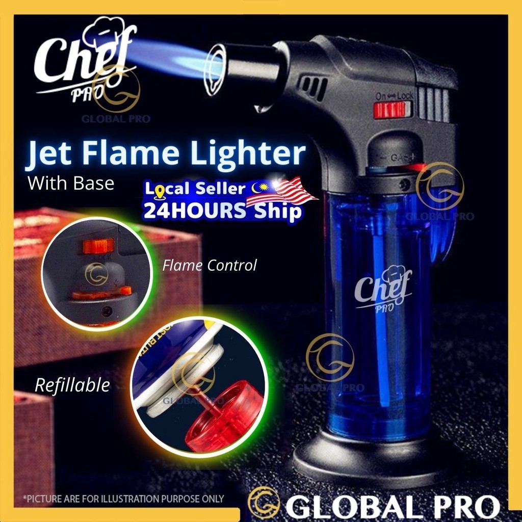 CHEF-PRO Refillable Lighter Jet Flame Gas Lighter Pemetik Api Lighter ...