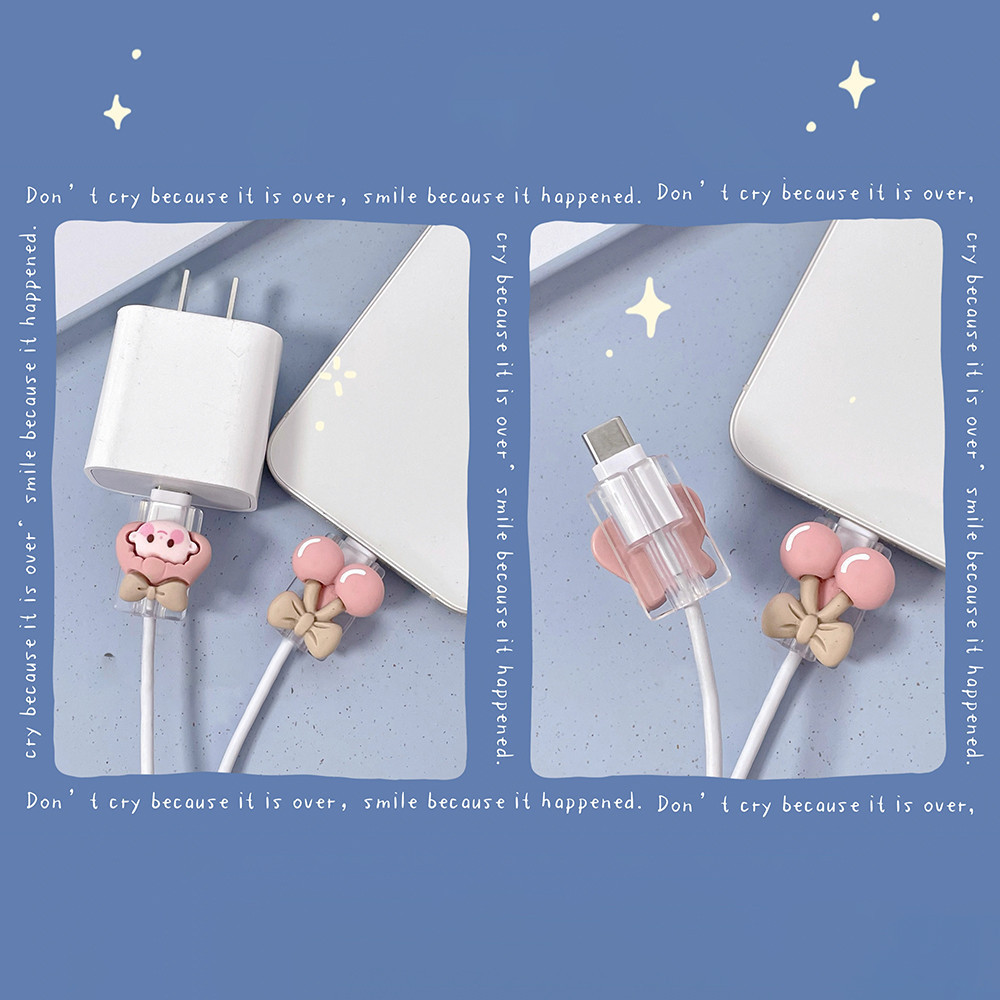 Cute Cartoon Bear Cable Protector USB Charger Protector Cable Organizer ...