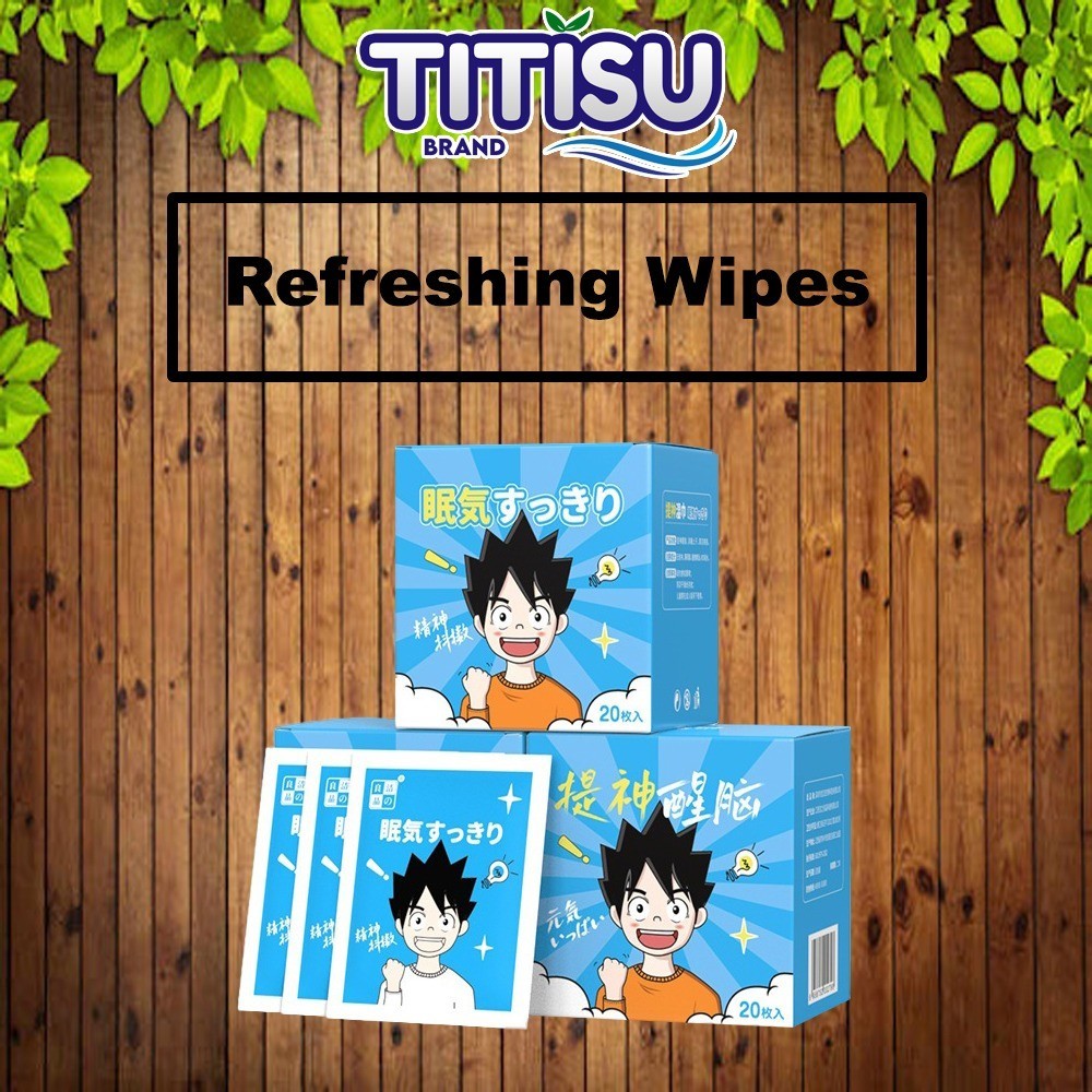 🧻 [20pcs] Refreshing Wet Wipes Convenient Portable Small Bag Individual ...