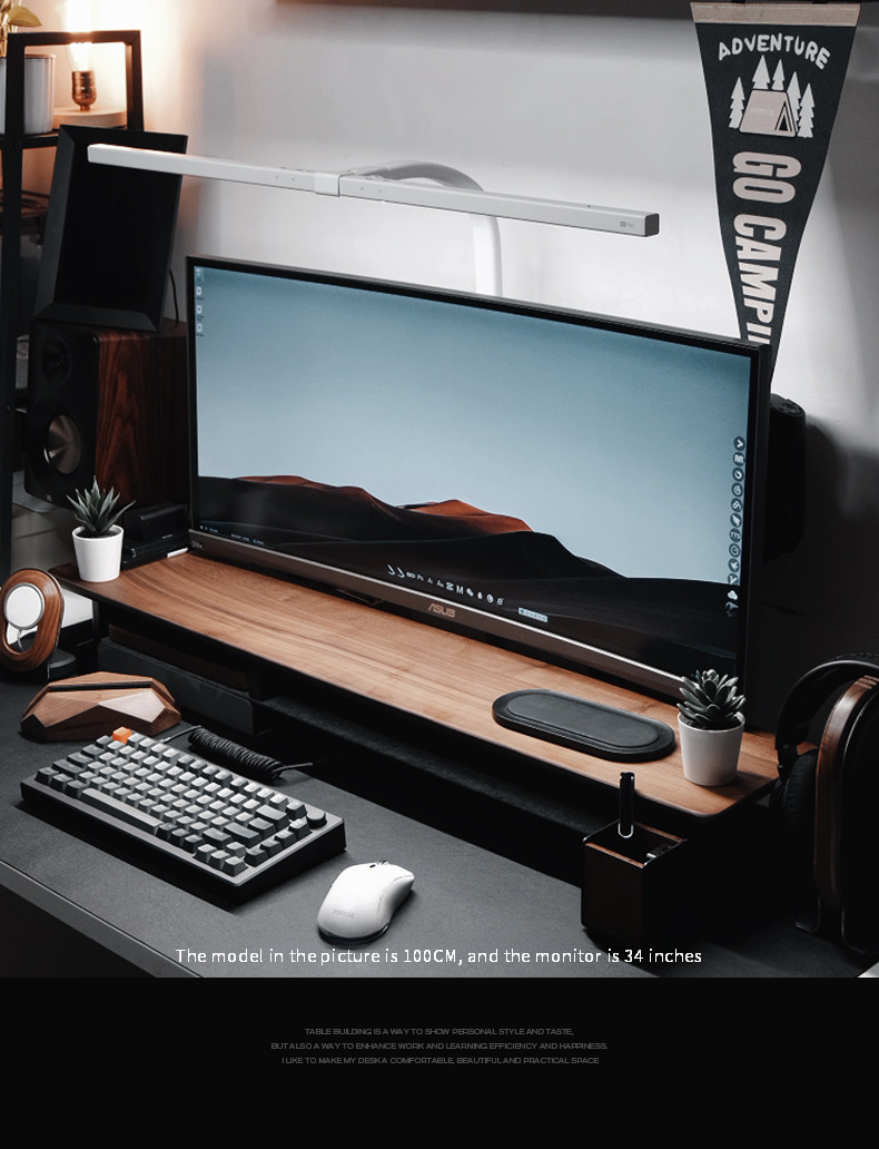Monitor Heightening Rack Solid Wood Desktop Screen Base Bracket Walnut ...