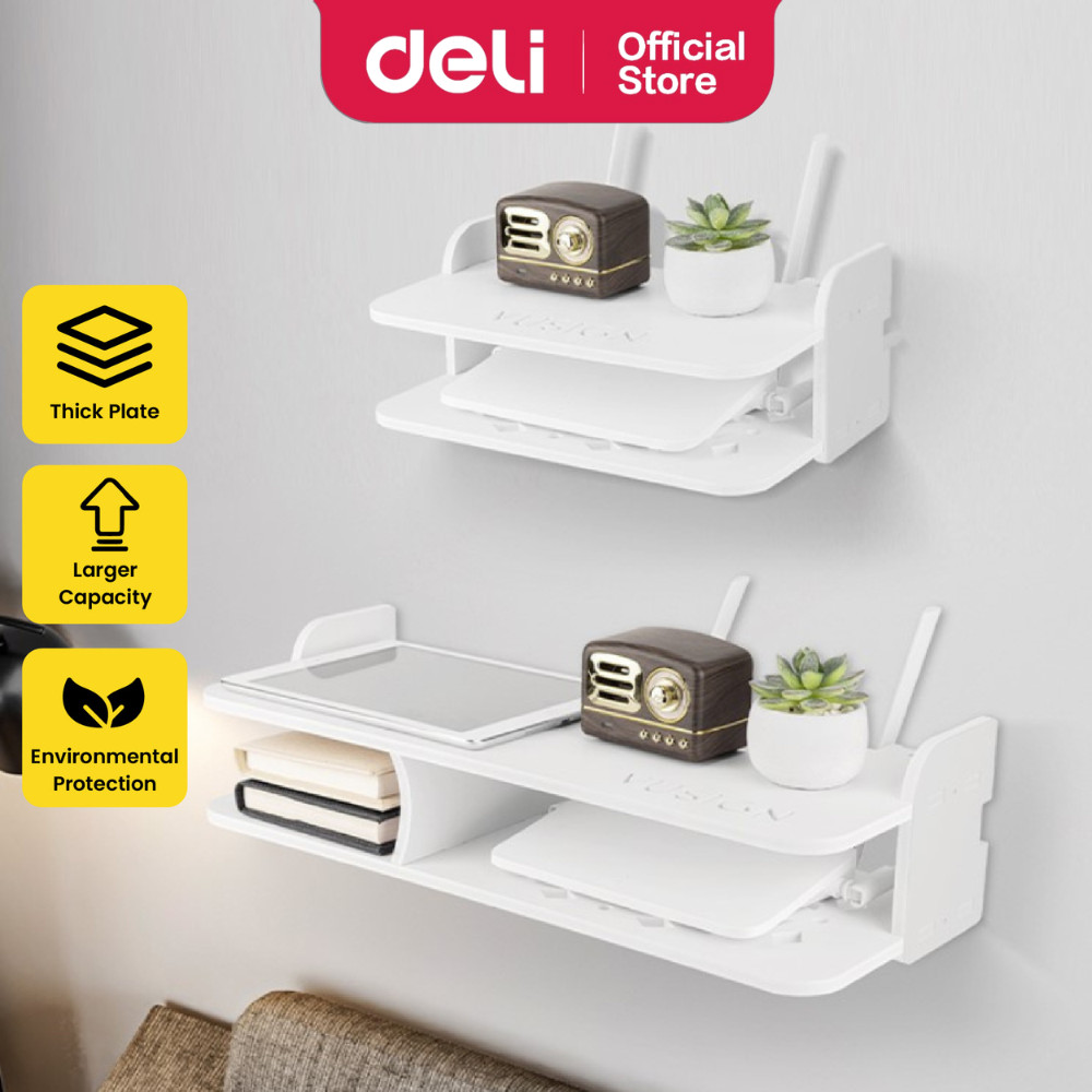 Deli Vusign Wall Mounted Router Shelf Organizer Storage Wifi Modem ...