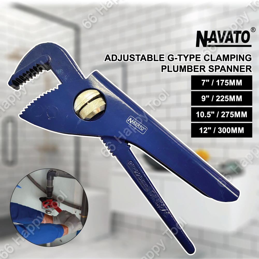 Navato Adjustable Germany Pipe Wrench G-type Clamping Plumber Spanner ...