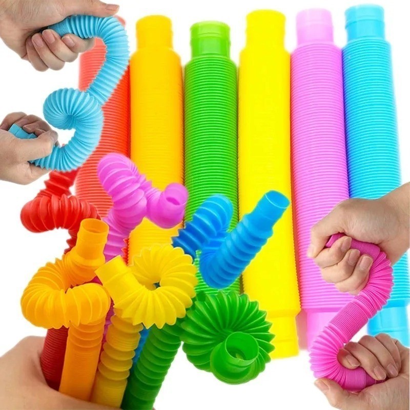Colorful Luminous Pop Tubes - Stress Relieve Telescopic Tube - Funny ...