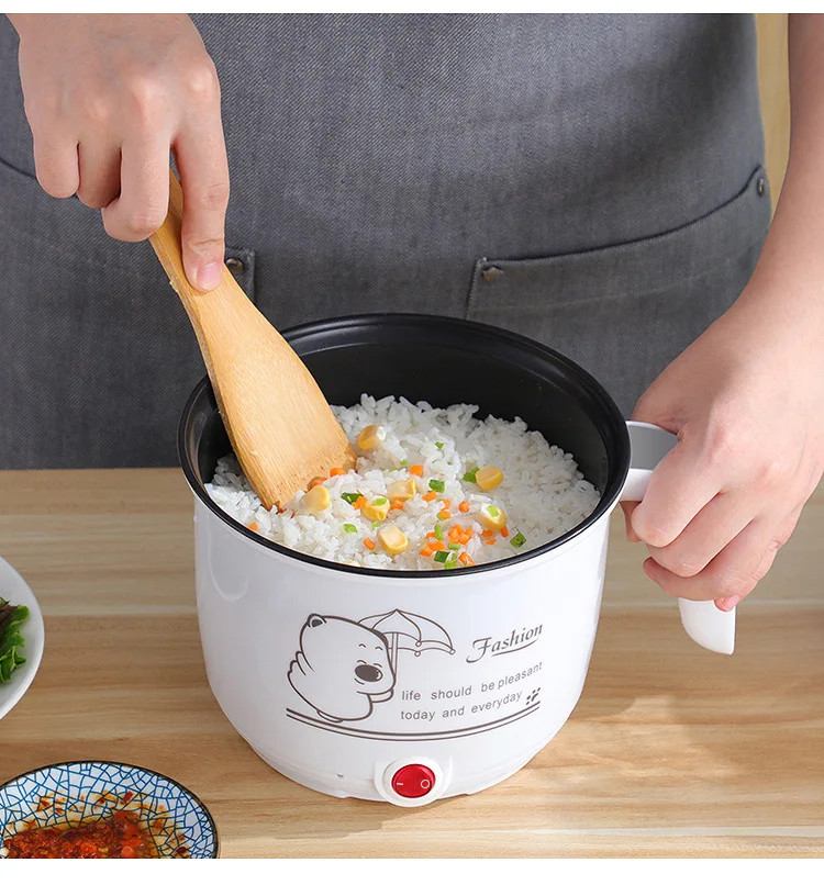 🔥Non Stick🔥1.8L Mini Rice Cooker Multifunction Pot Frying Pan Portable ...