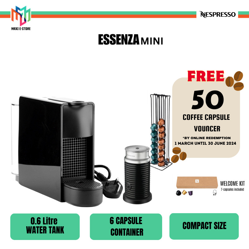 Nespresso D30-ME-BK-NE2 Essenza Mini Fully Automatic Capsule Espresso ...