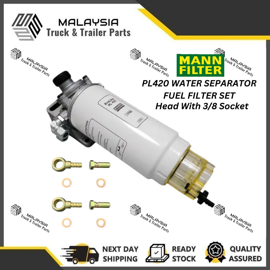 MANN PL420 VOLVO HOWO PRELINE WATER SEPARATOR FUEL FILTER SET 3/8 SOCKET LORRY LORI TRUCK ...