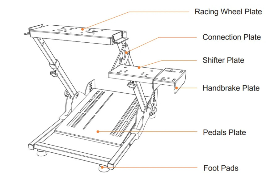 PXN A10 Foldable Racing Rig Universal Racing Simulator Steering Wheel ...