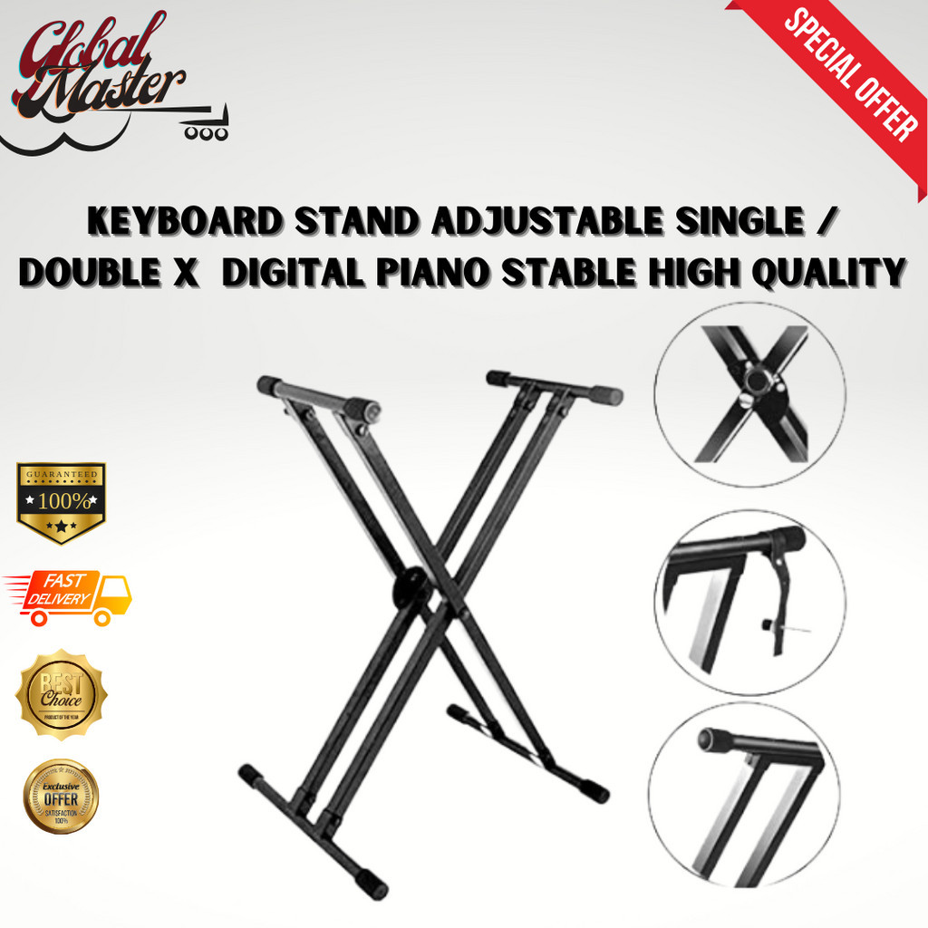 PENYANGGA KEYBOARD BOLEH LARAS SINGLE / DOUBLE – KUALITI TINGGI ...