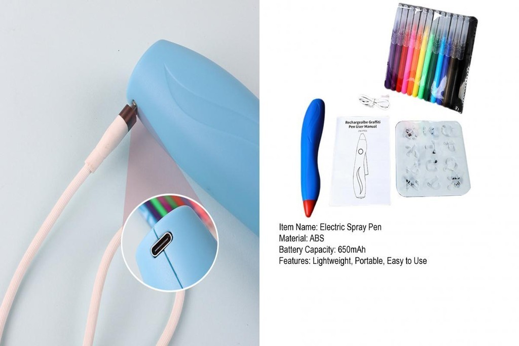 Electric Spray Pen Poster Painting Tool Usb Rechargeable Airbrush Set ...