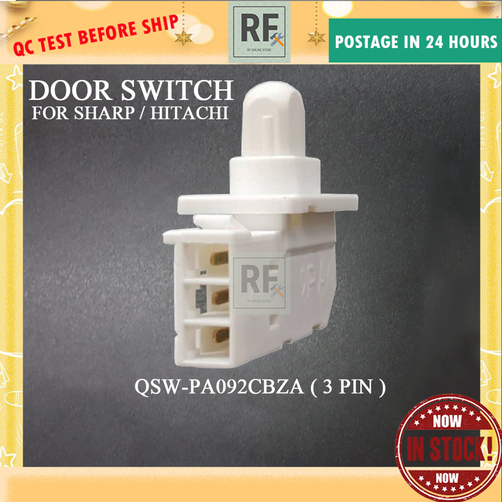 SHARP HITACHI 3 PIN REFRIGERATOR FREEZER FRIDGE FAN LIGHT SWITCH LIGHTING SWITCH DOOR SWITCH ...