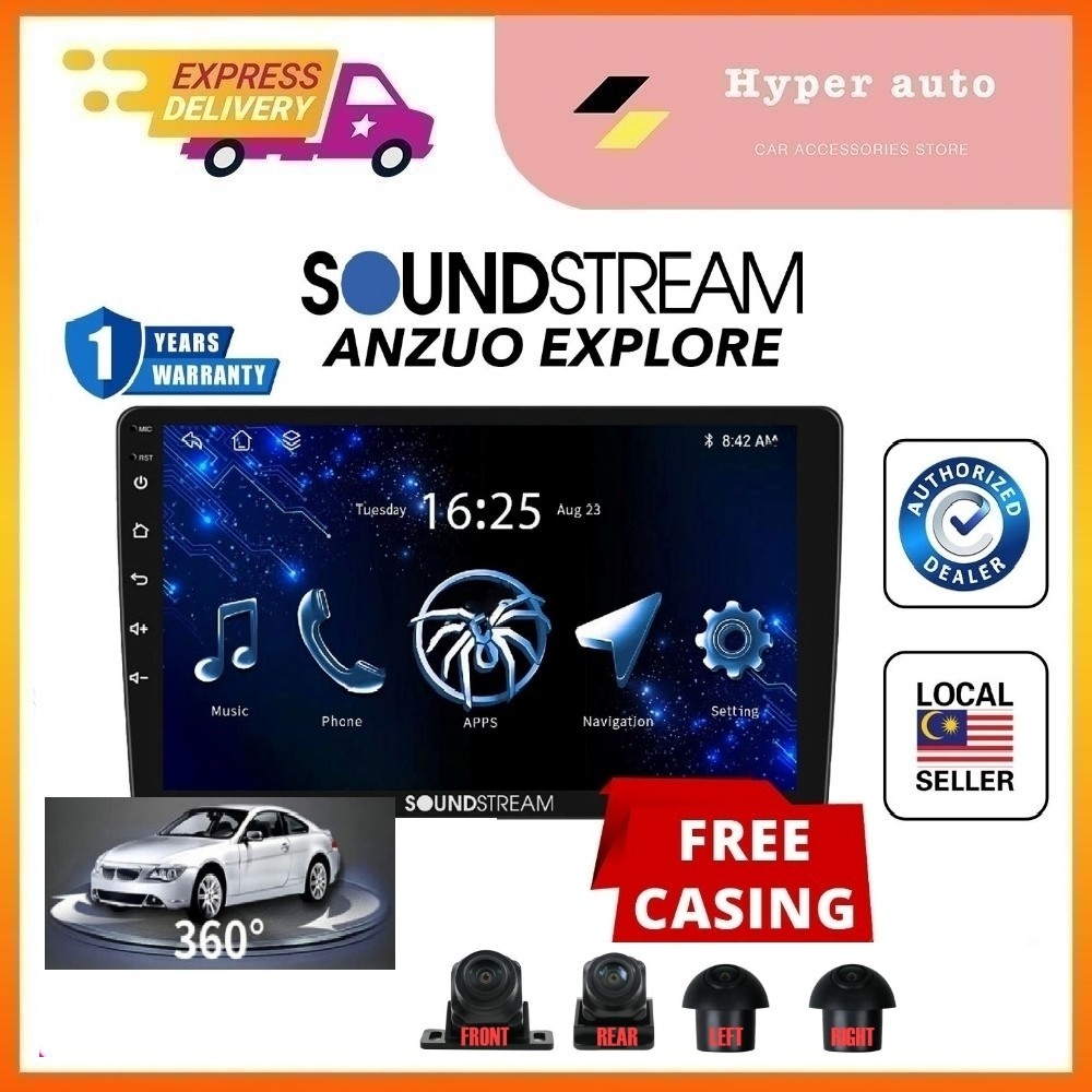 SOUNDSTREAM Anzuo Explore 360 Cam Supported, DSP & 4G SIM Car Android ...