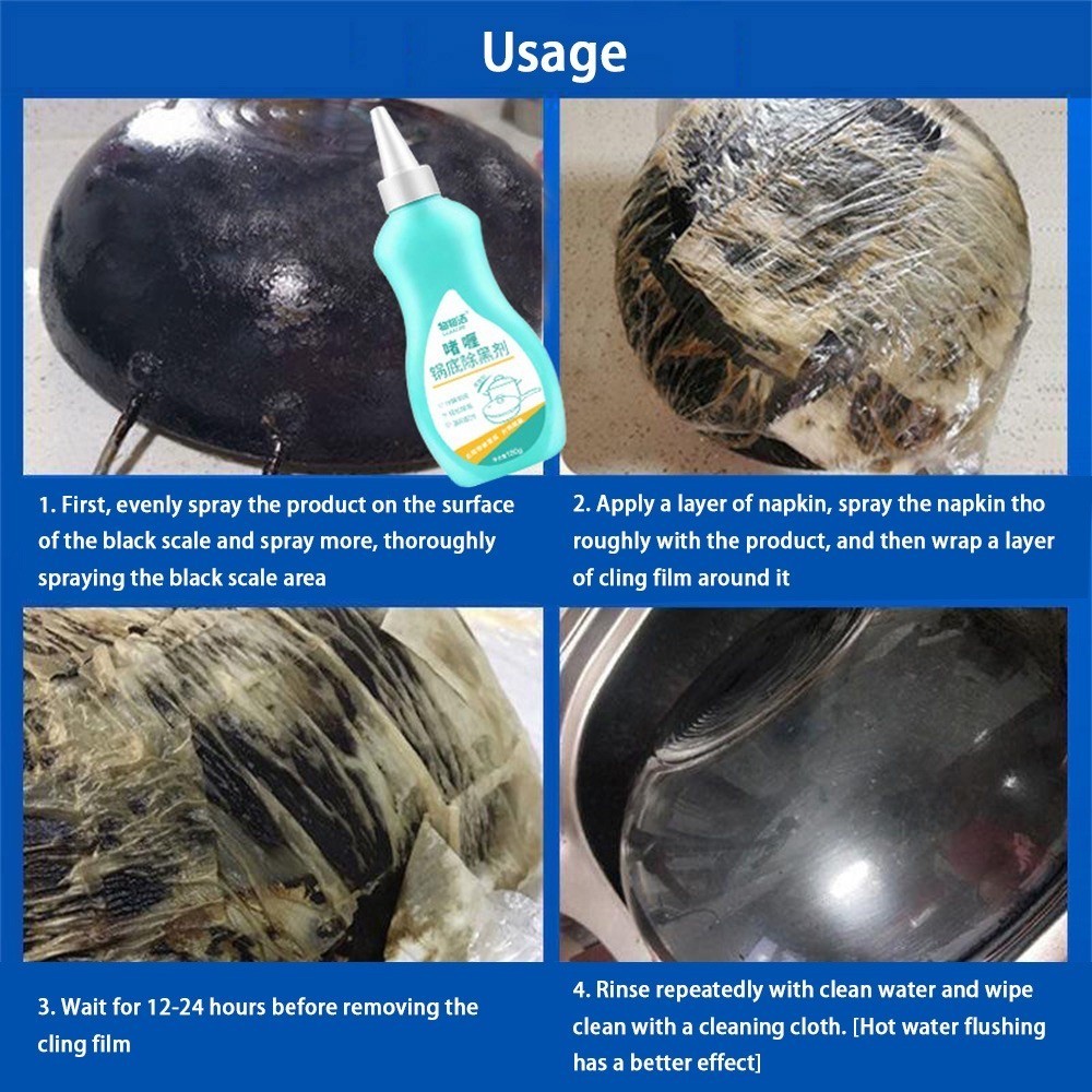 Zhiqi Black Pot Bottom Cleaning Gel Kitchen Cleaner Gel 150ml Pan ...