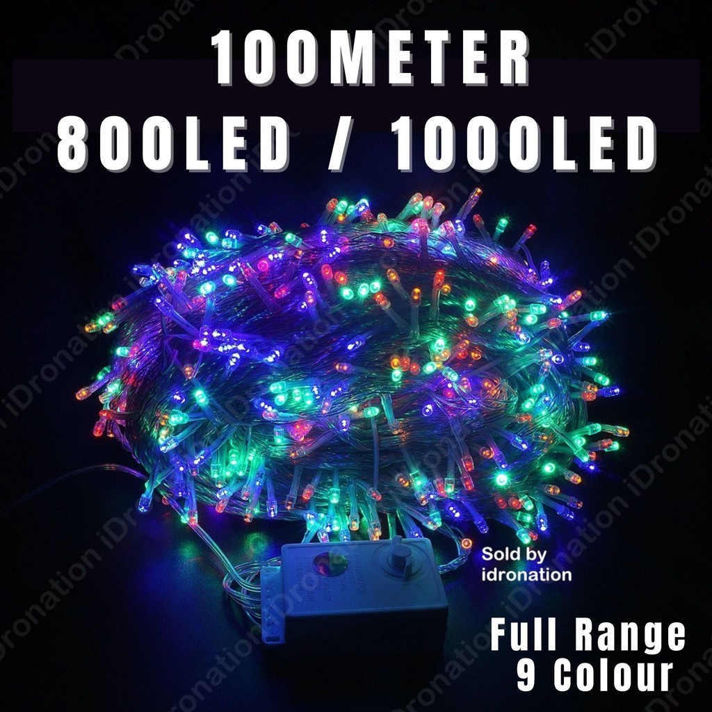 Indoor Clear Wire 100M 800 1000 LED Fairy String Lights Twinkle Lamp Christmas Party Decor Lampu ...